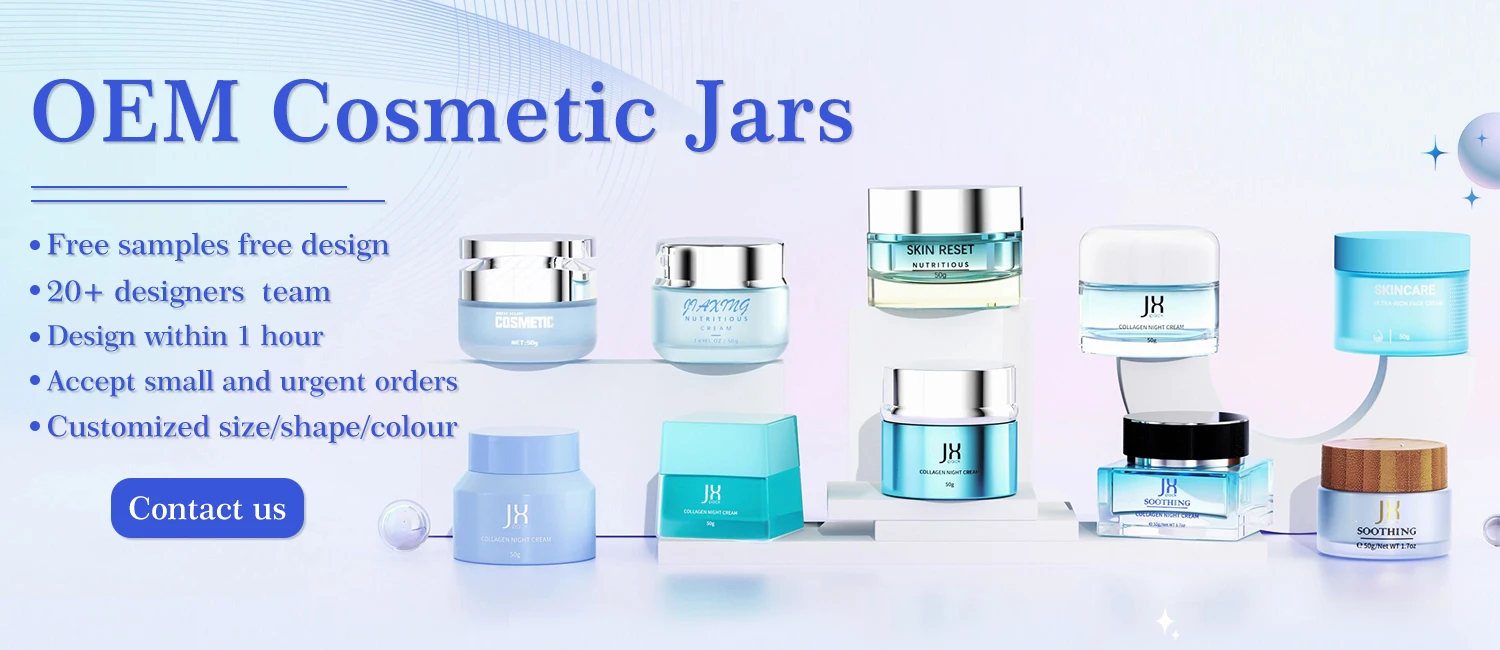 Luxury Skincare Packaging 50g Glass Square Cosmetic Facial Cream Jars