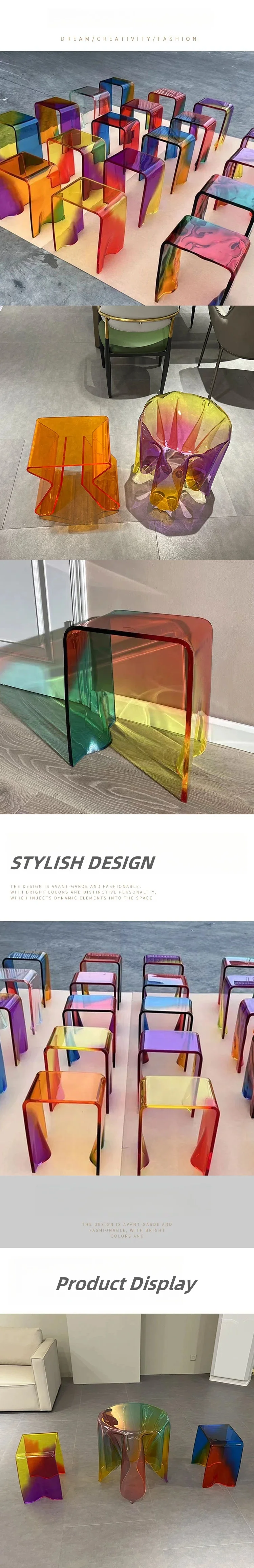 Nordic Acrylic Stools Minimalist Modern Dining Chairs Shoe Changing ...