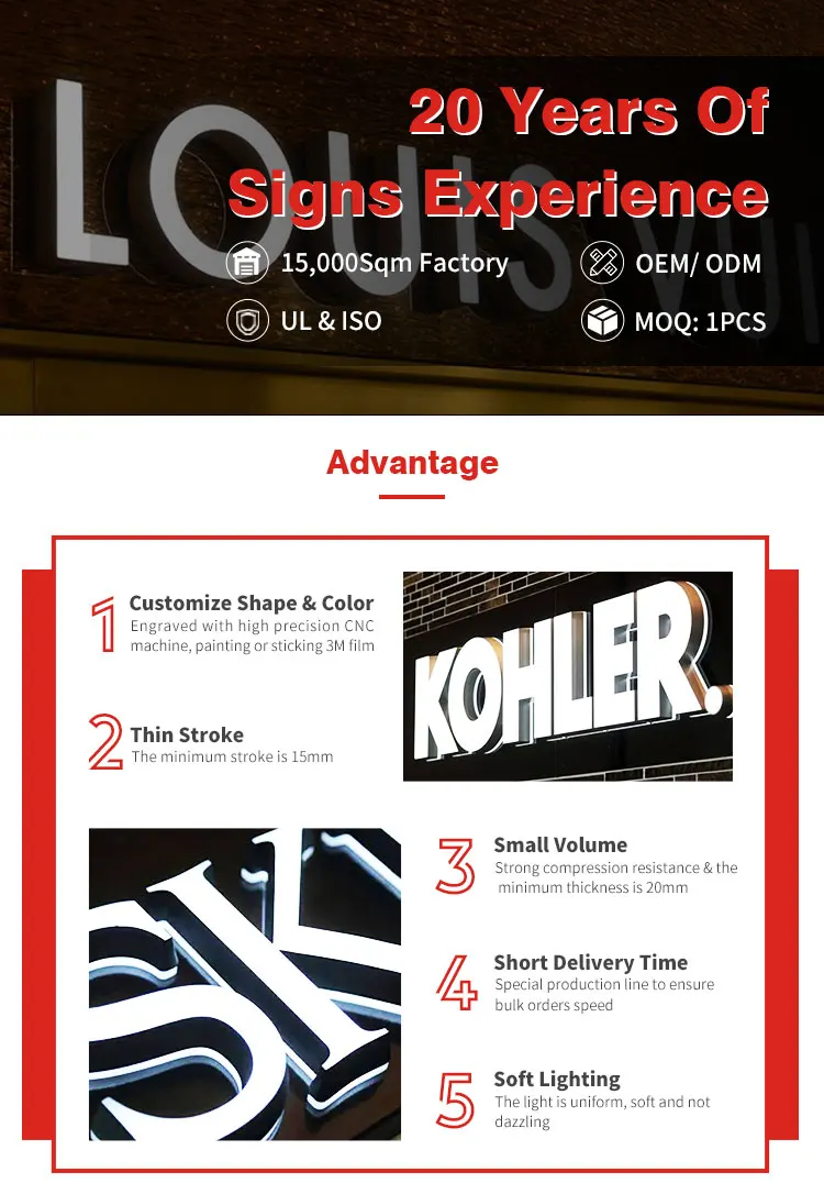 Cosun Custom Metal Led Light Logo Sign Led Business Sign Shop Logo Trim ...