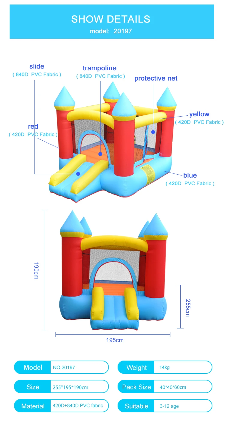 Children's Fun Inflatable Jumping Castle with Rocket Design