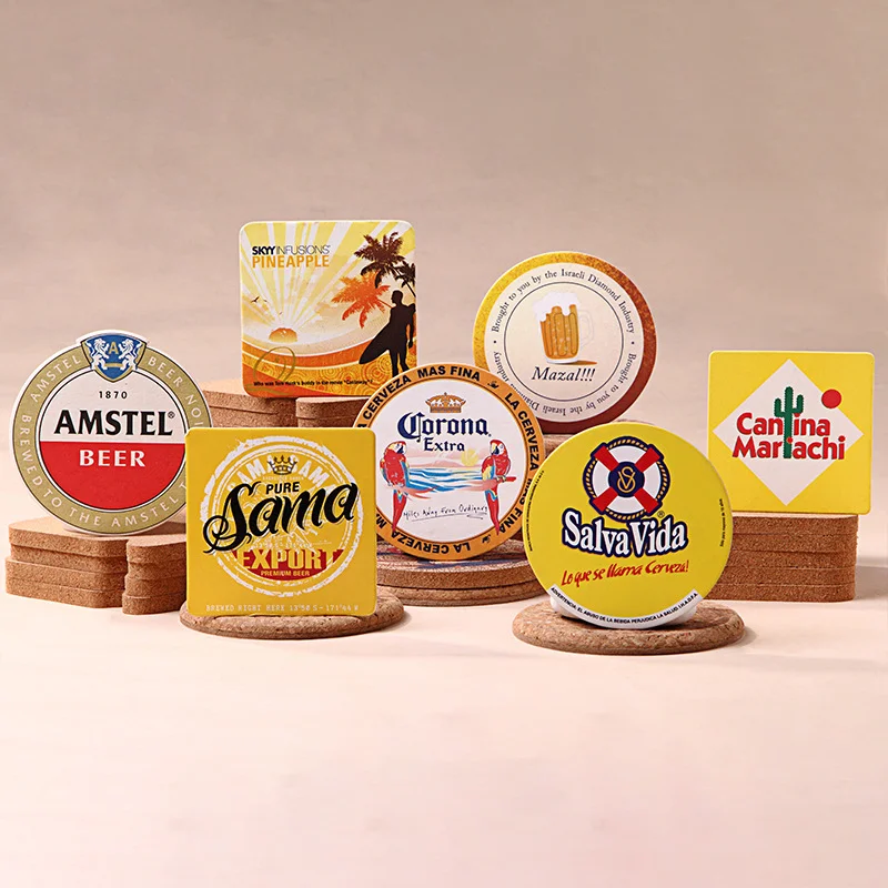 Paper cardboard customized coasters absorb paper beer coasters custom ...