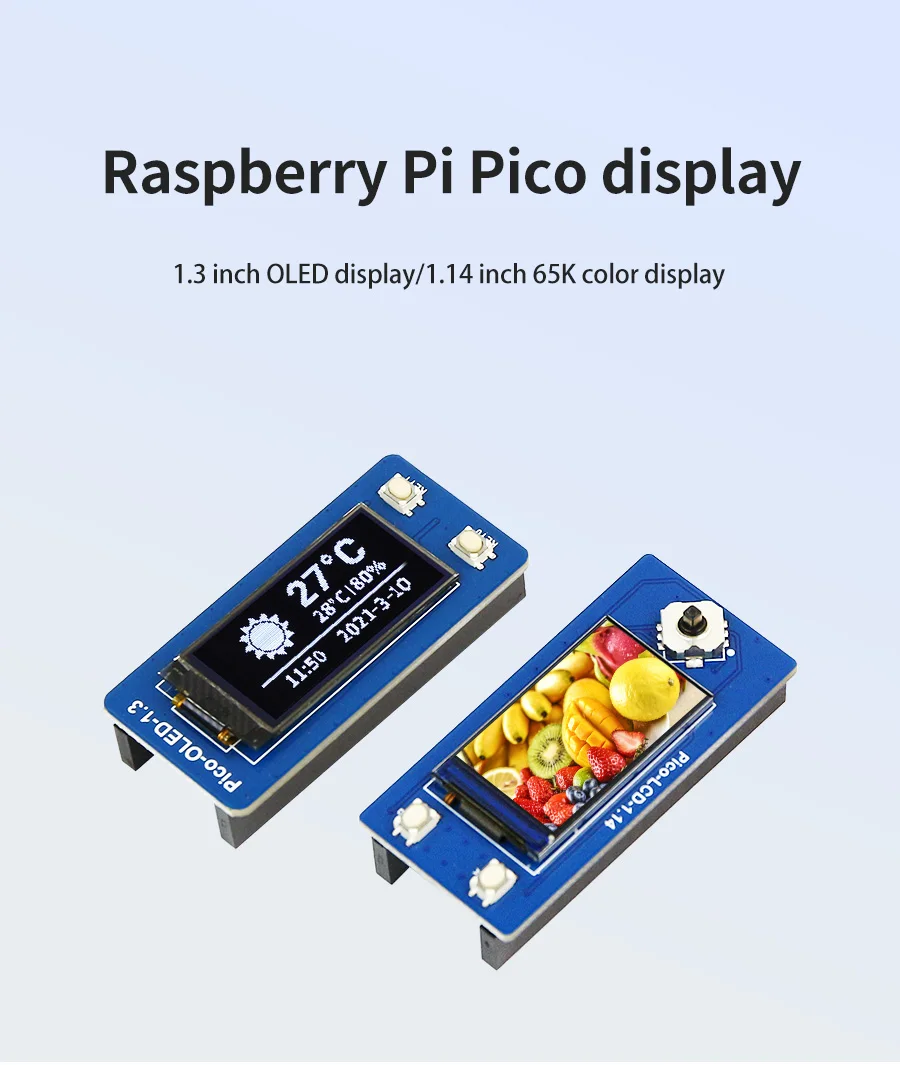 Raspberry Pi Pico 1.3 Inch Oled Display Built-in Sh1107 Chip And 2 Buttons Convenient For ...