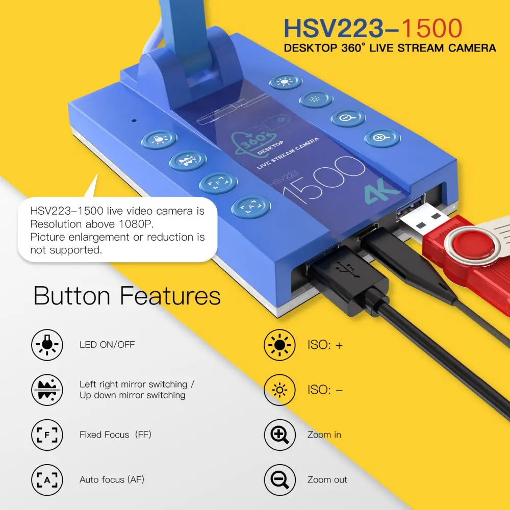 Multi-joint 360 Degrees 12m Zoom X4 Usb Camera High Definition Webcam Document Camera - Buy ...