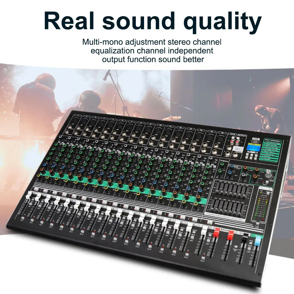 Professional USB Karaoke Audio Sound Mixer Console 18 Channel Noise ...
