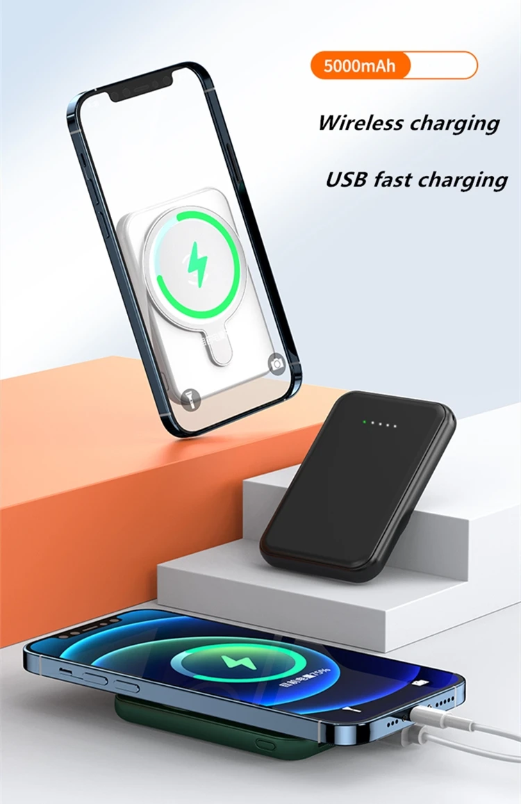 5000mah Magnetic Wireless Power Bank - Portable & Efficient