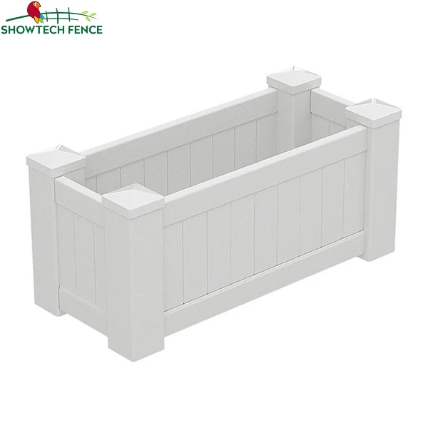 White Deco Pvc Rectangle Planter Box Vinyl Garden Kit Raised Planter ...