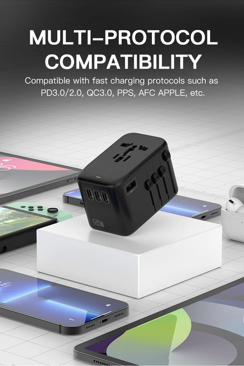 Ouliyo Universal Travel Adapter Plug Adapter Dual Usb Actype-c Pd Wall ...