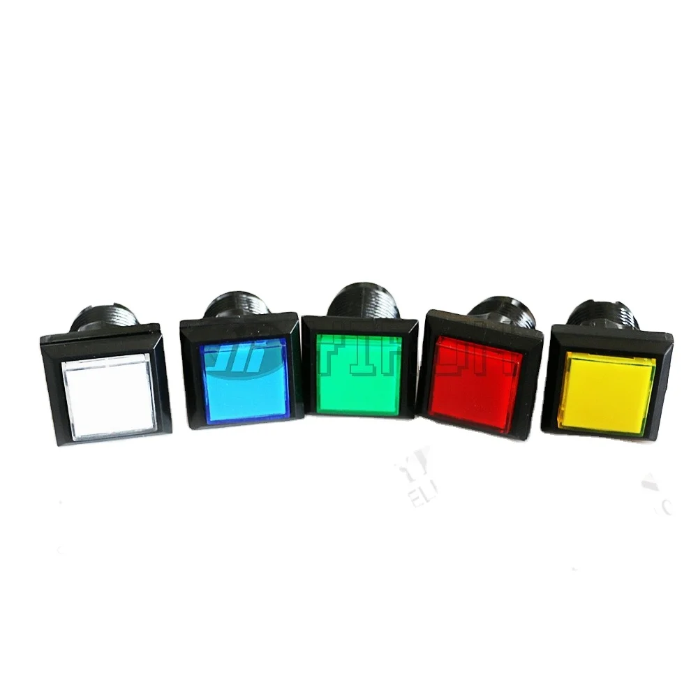 33mm Square Game Machine Push Button Arcade Led Momentary Push Button Illuminated Illuminated ...