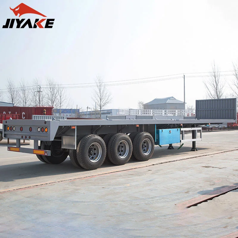3 Axles 40 Feet 40ft Flat Bed 20 Ft 50 Tons Loading Capacity Container Flatbed Heavy Duty Semi ...