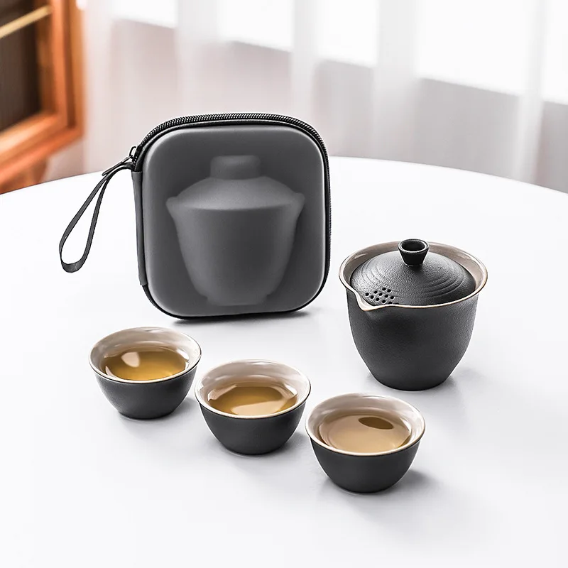 Portable Travel Tea Set With Bag Ceramic Chinese Kungfu Tea Set - Buy ...