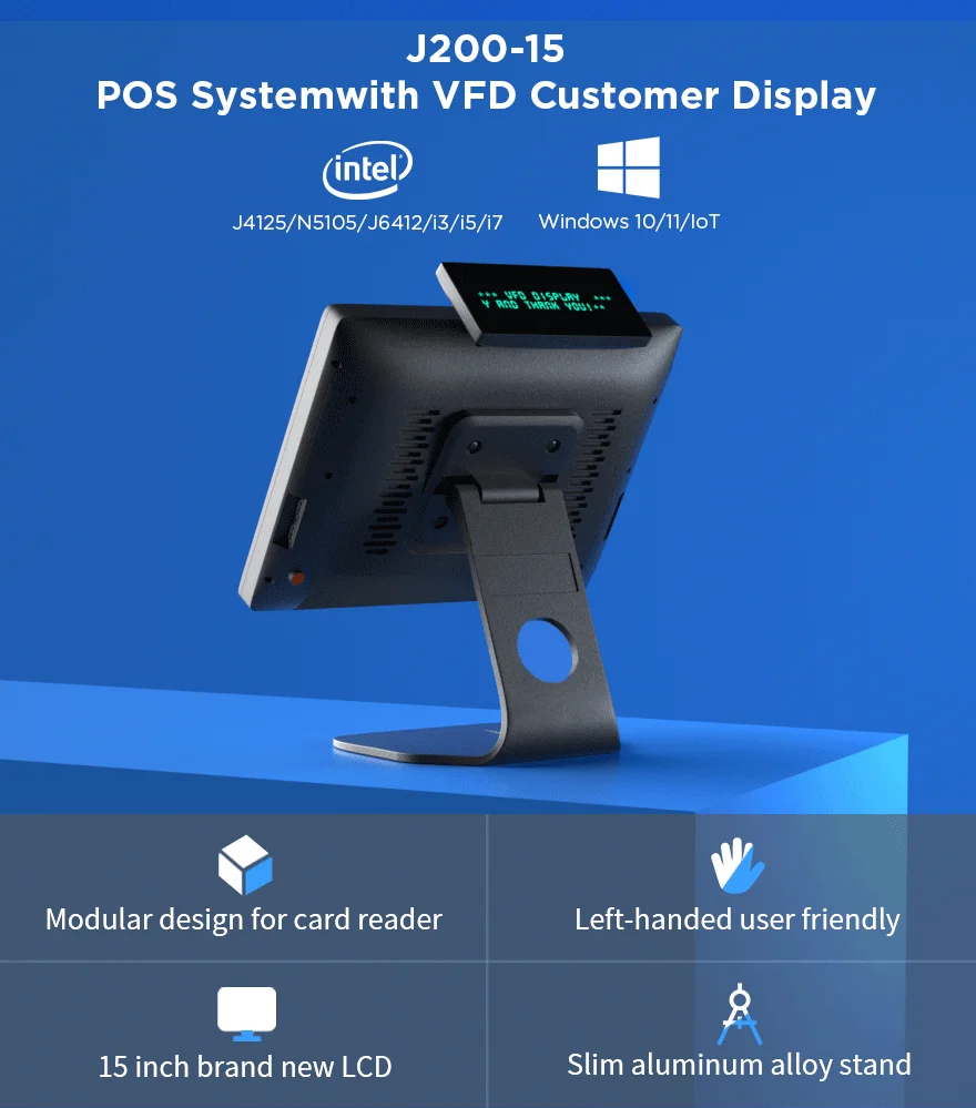 Full System Point of Sale All in One Touch Windows Pos System with VFD ...