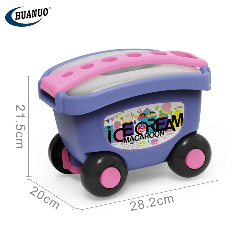 Ice Cream Counter Play Set For Kids Pretend Play Food Dessert Toys Ice ...