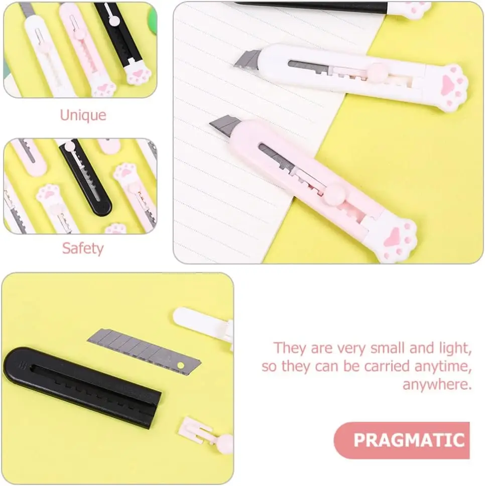 Mini Retractable Utility Knife Cute Retractable Box Cutters For Office ...