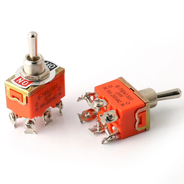 E-TEN 1322 Toggle Switch - 3 Position, 15A, 250V, 6pins