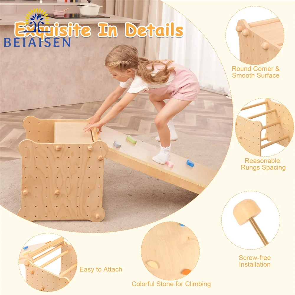 Wooden Pickler Square Set,Indoor Assemblable Children Ladder,Montessori ...