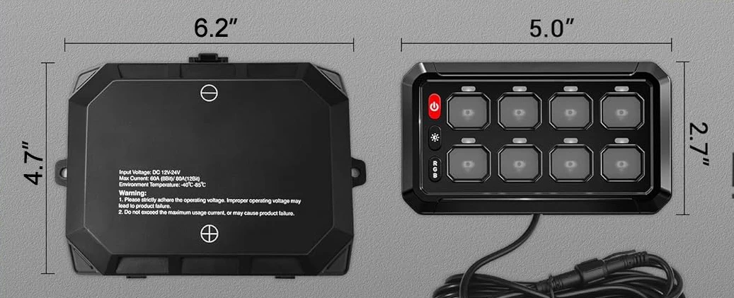 APP Control Marine Boat Car ON-Off RGB Dimming 6/8/12 Gang Switch Panel ...
