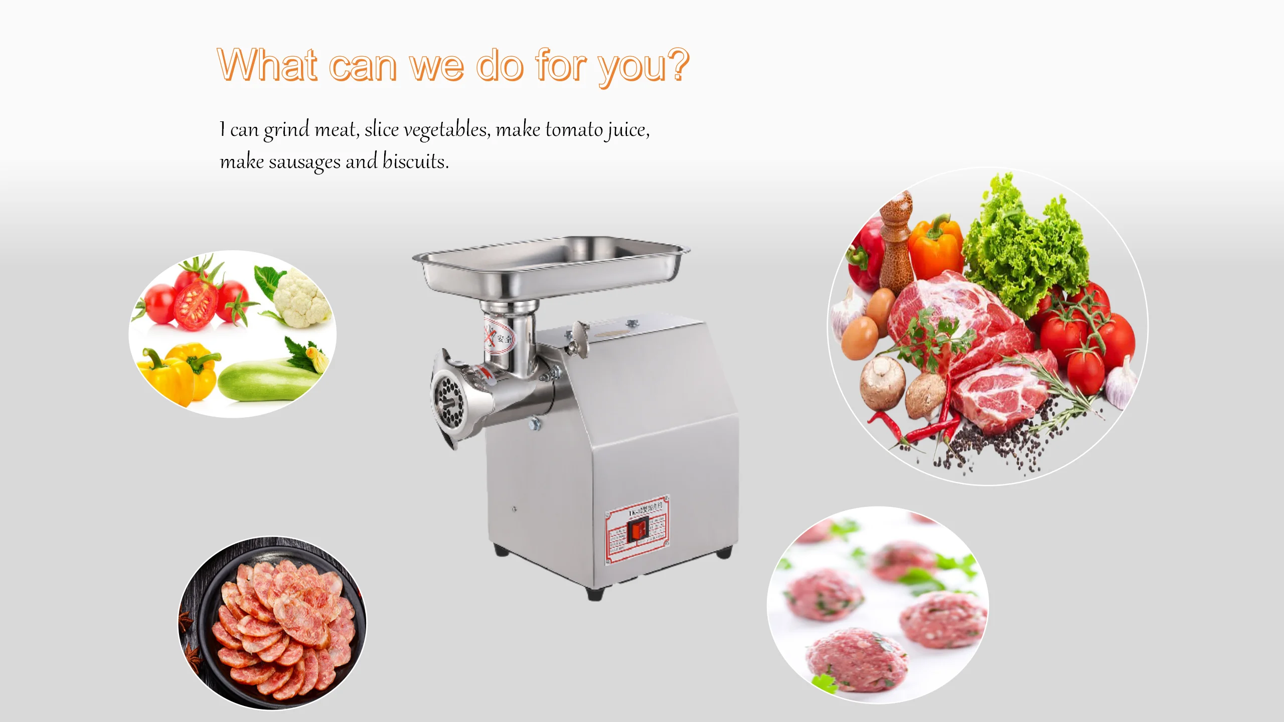 Electric Mincer Frozen Meat Grinder Fish Meat Mincer Stainless Steel ...