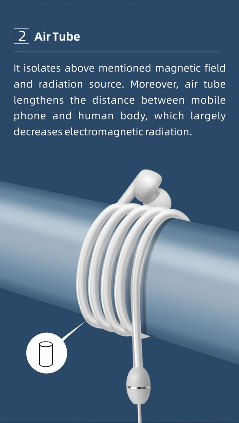 Ibrain Latest Wired Emf Radiation Proof Air Tube Sports Earphone With ...