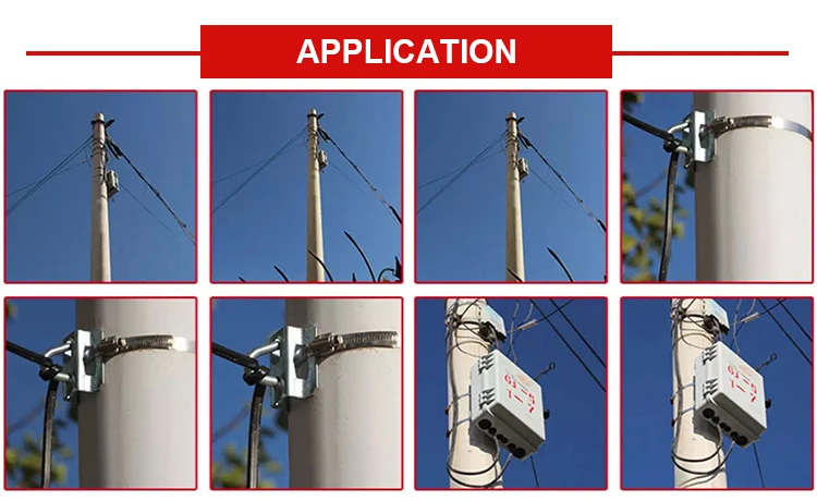 Ftth Galvanized Steel Pole Bracket For Hooking Drop Cable Tension Clamp ...