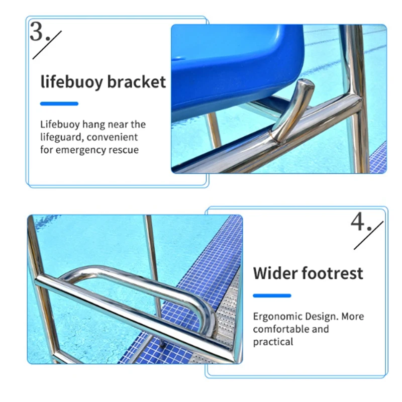 Stainless Steel Lifeguard Chairs For Swimming Pool Water Park Beach ...