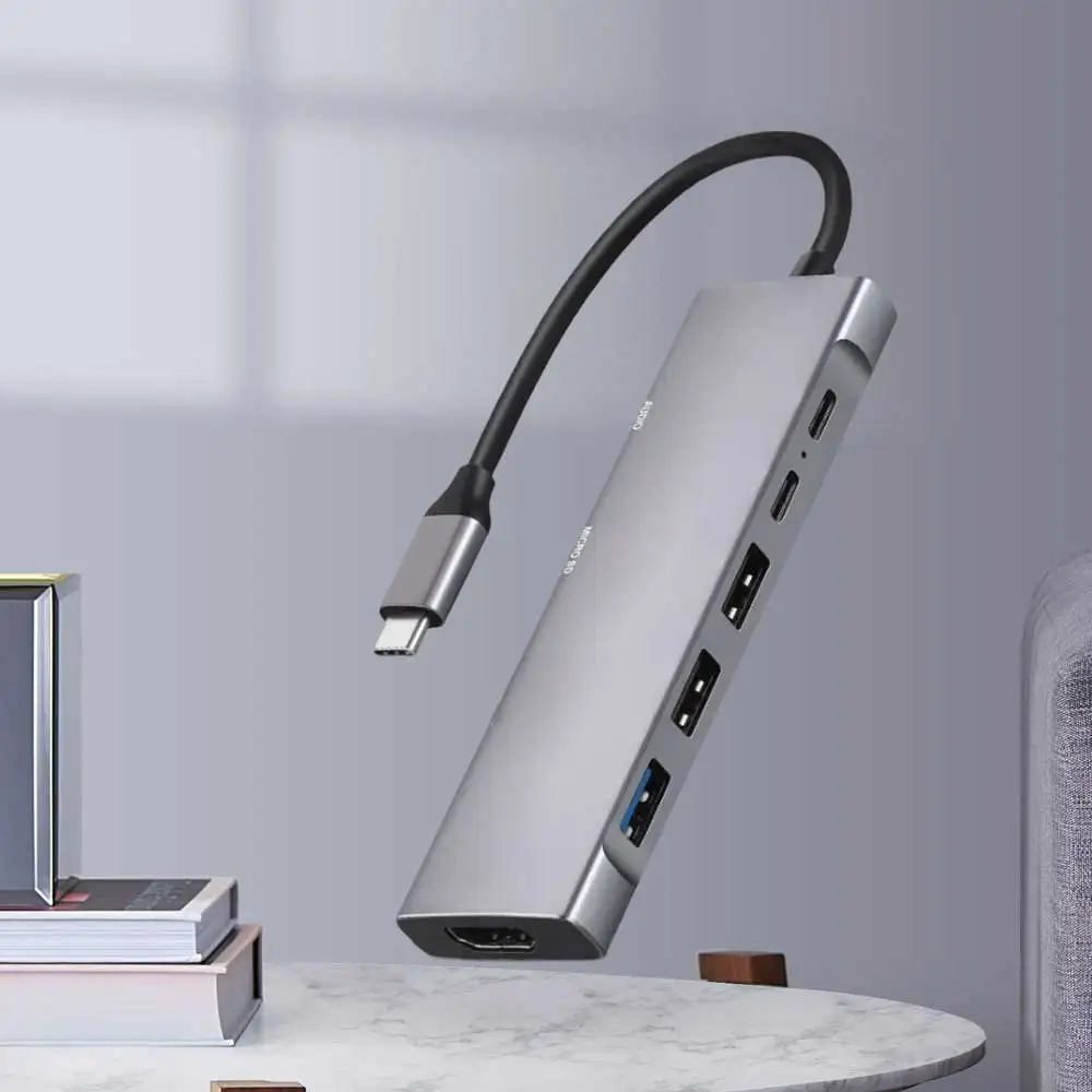 Oswell High Speed Usb Ty C Hub 6 In 1 Docking Station Type C To 4k Usb ...