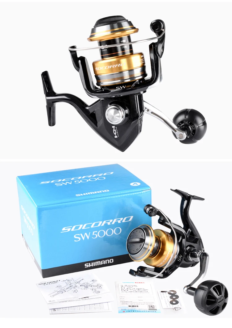 100% Original SOCORRO SW 5000 6000 8000 10000 Fishing Reel 4+1BB 4.9:1 ...