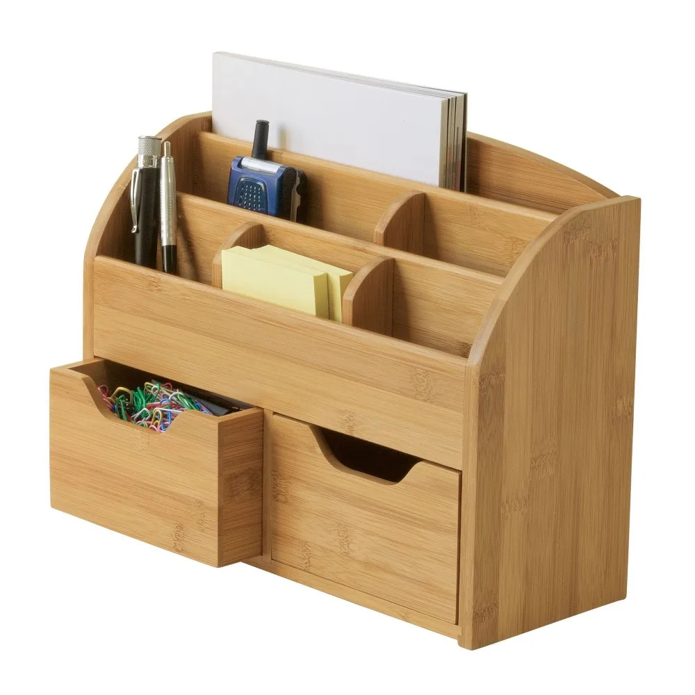 Wooden Organization Box With Drawers,Tabletop Wooden Desk Organizer For ...