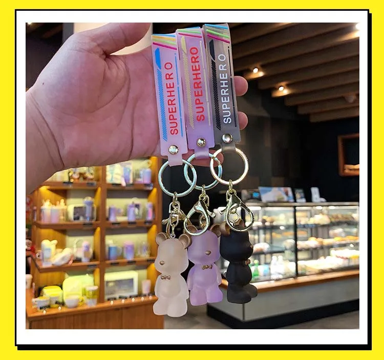 Creative Cute Transparent Acrylic Llaveros Bearbrick Keychain Pendant ...