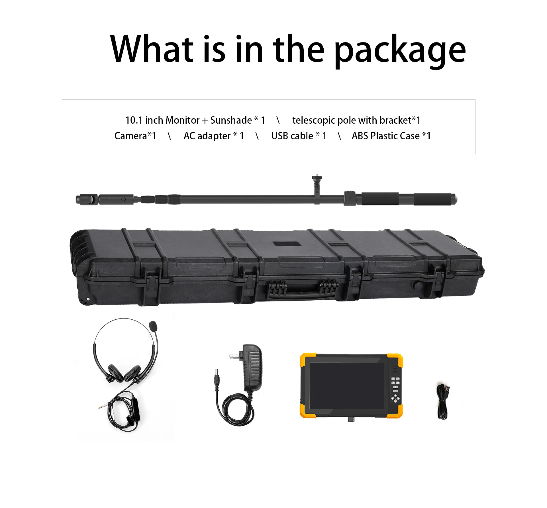 Pan Tilt Telescopic Pole and Dropdown Inspection Camera with IP68 ...