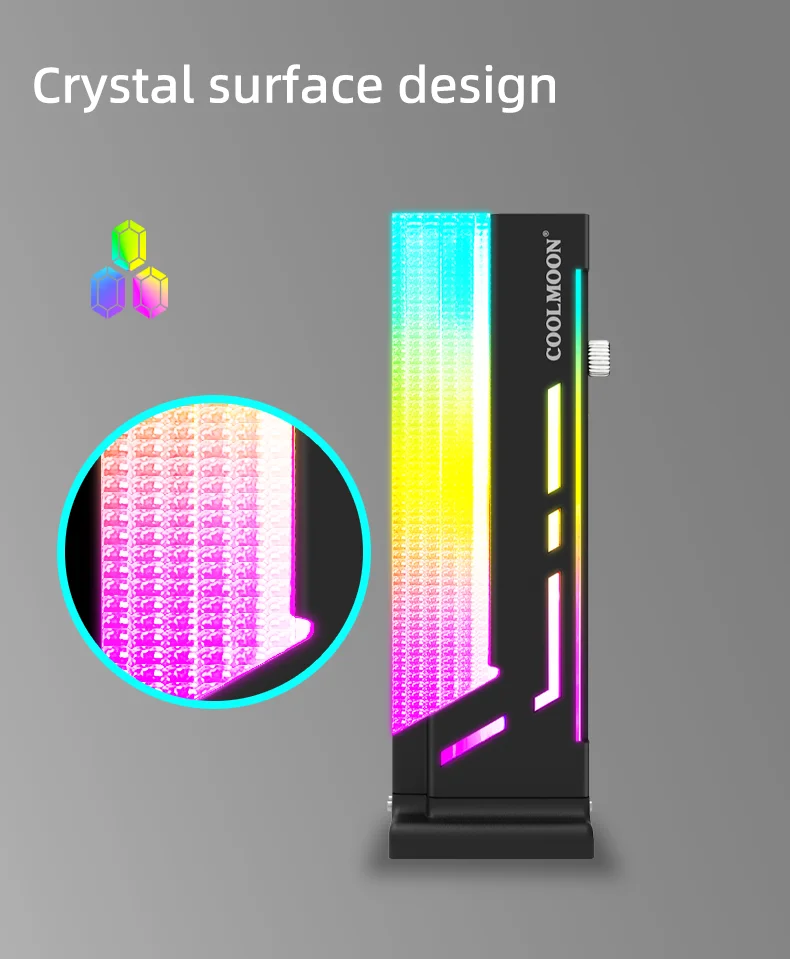 Oem/odm Coolmoon Gh2 Gaming Computer Aluminum Gpu Holder 3pin 5v Argb ...