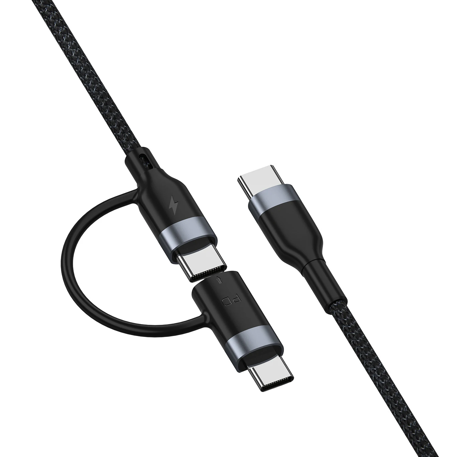 Type C PD Data Cable 2 in 1 PD Fast Charging Cable 1 Drag 2 PD Flash ...