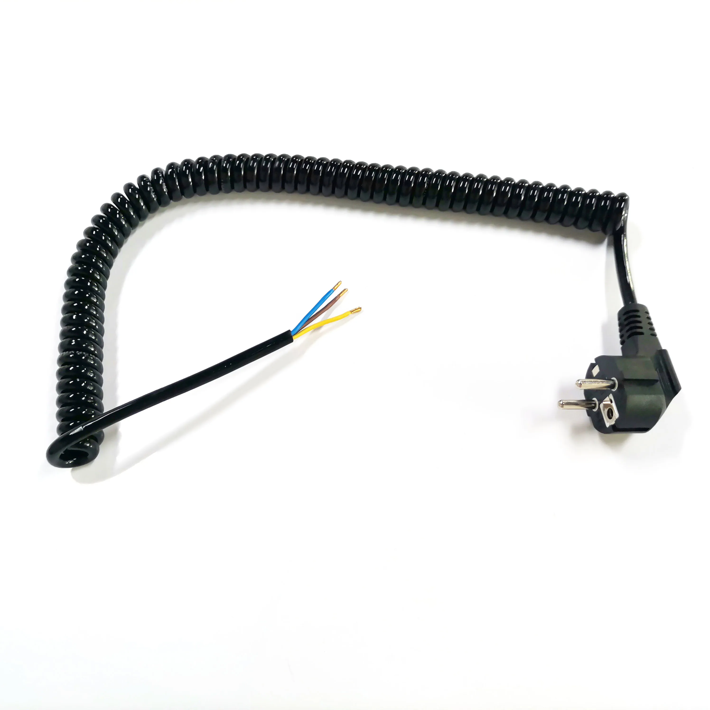 3 Cores 1mm2 Retractable PU Coiled Flexible Extension Spiral Cable ...