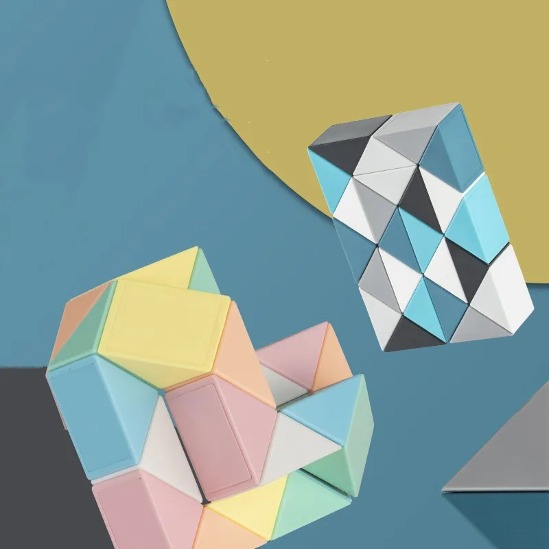 Macaron Color Collapsible Magic Ruler Cube Twisted Puzzle Cubes ...