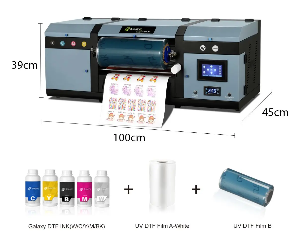 Galaxy Uv Dtf Printer A3 Machine Inkjet Pet Film Sheet Sticker Uv Dtf ...