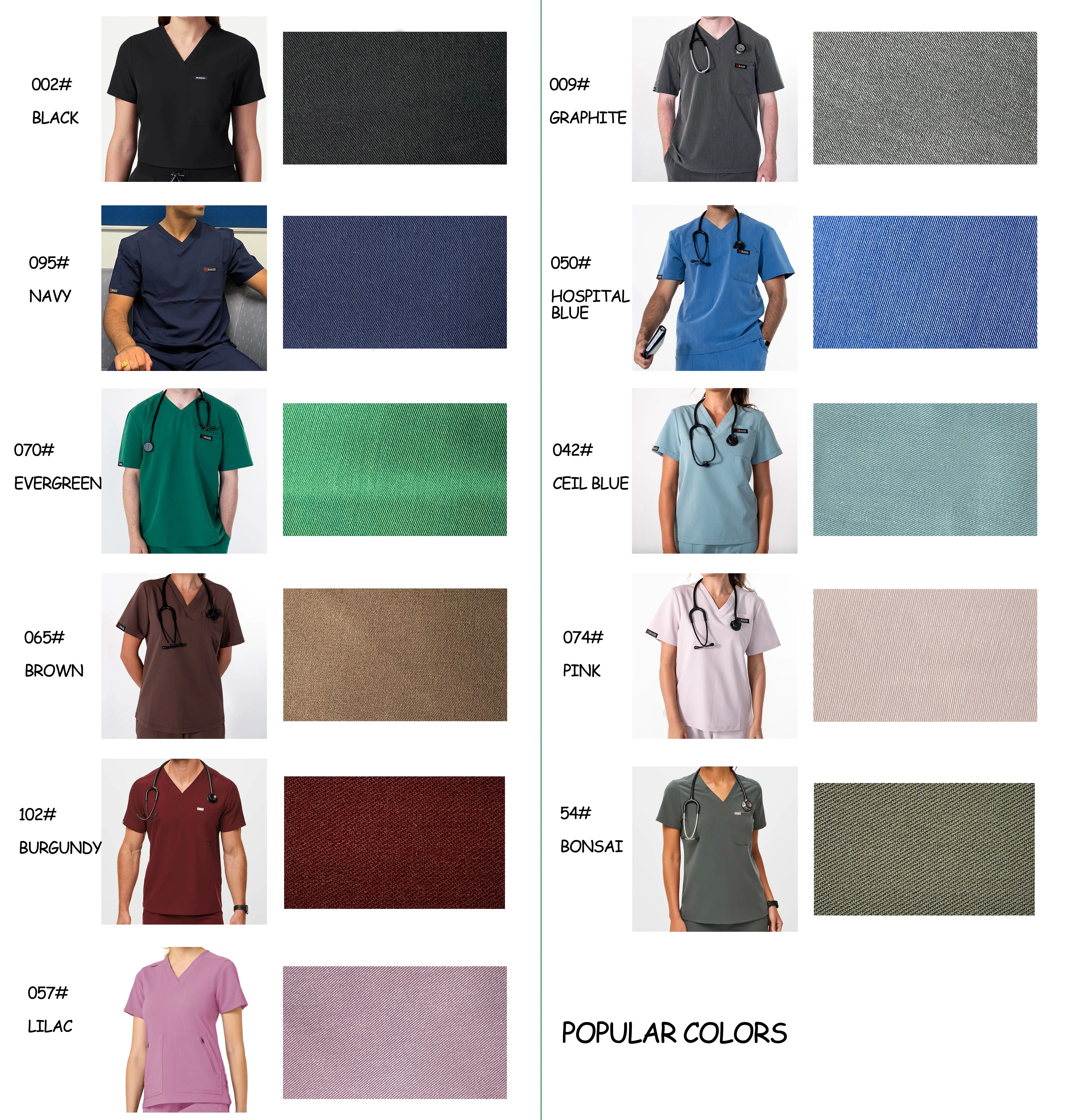 Hospital Scrubs Clothes Stretch Hospital Uniforms Short Sleeves ...