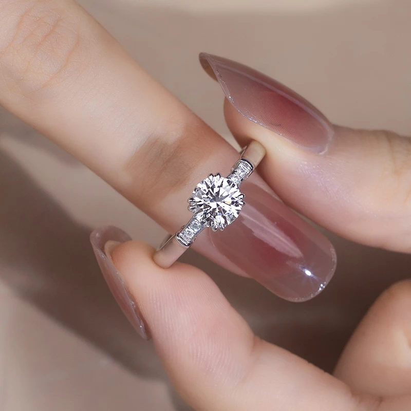 Messi Jewelry 18k Solid Gold 1ct Lab Diamond Ring Luxury