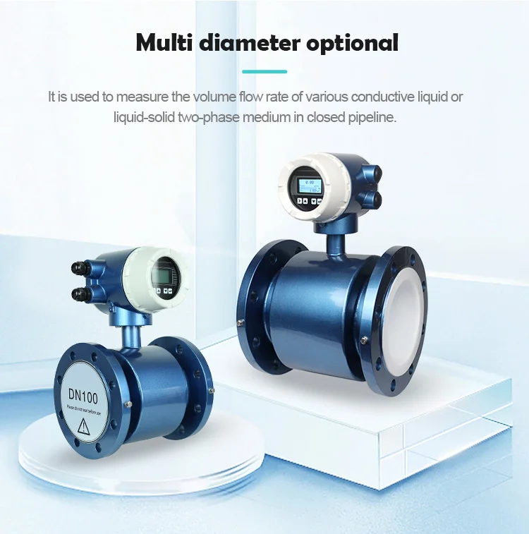 DN150 Mag Flow Meter Domestic Water Flow Meter Price Flange PCB Mold ...