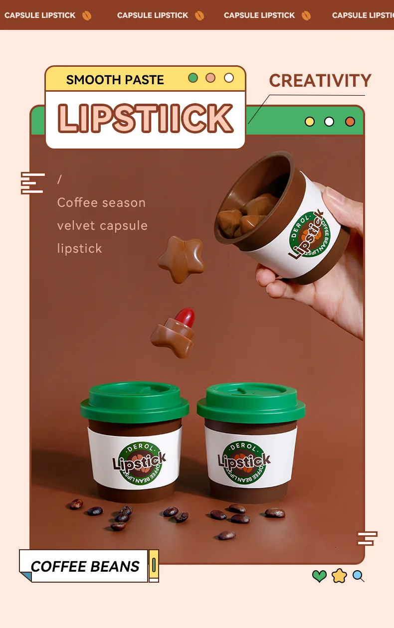 Wholesale Derol Lip Balm Set Student Cute Star Lipsticks Coffee 6 Color ...