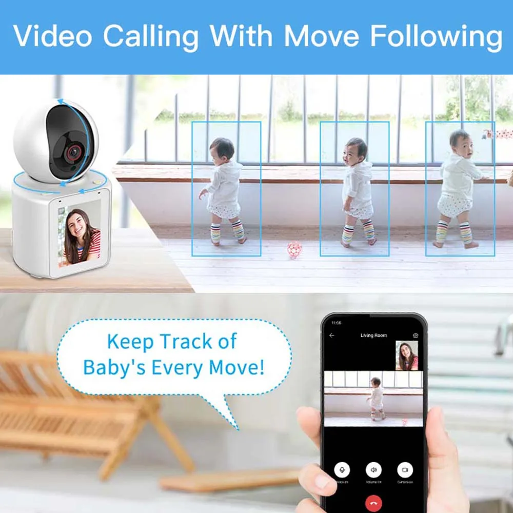 5mp Hd Baby Monitor Camera Smart Home Two Way Audio Video Calling ...