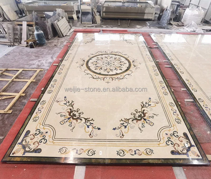 Customizable Natural Marble Medallion Waterjet Patterns Square Marble ...