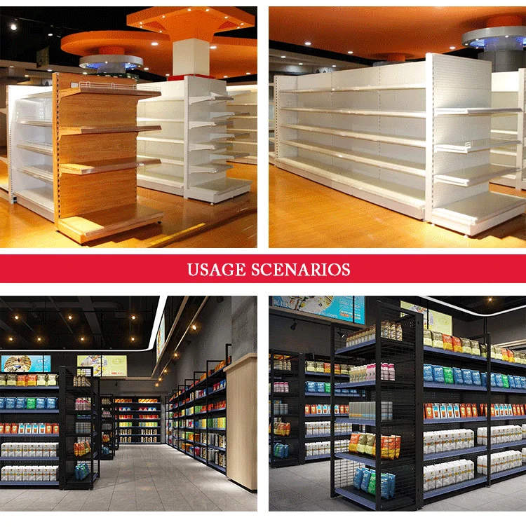 Customized Supermarket Gondolas Display Shelving Rack for Price Grocery ...
