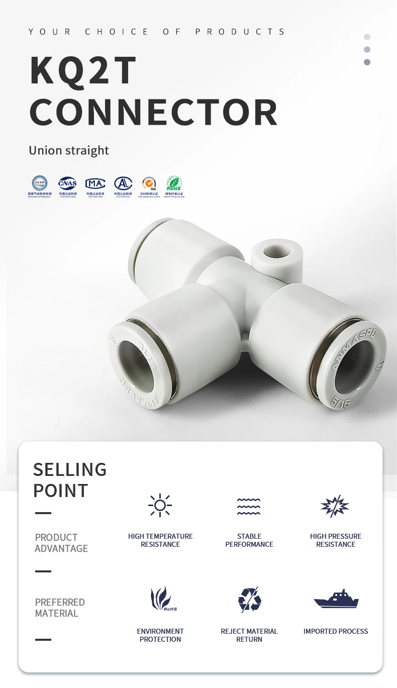 Pneumatic Fitting 3 Way Plastic Push In Connector - Buy Connector Quick ...