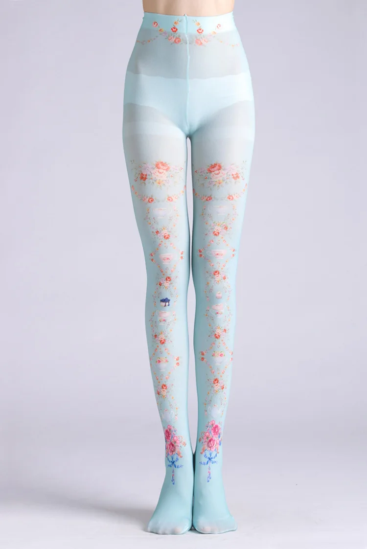 Green New Woman Pantyhose Hipster Pattern Printed Pantyhose Stockings ...