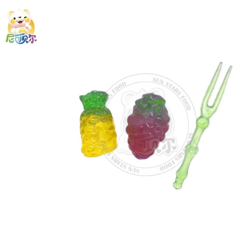3d Fruit Gummy Candy Stick Pineapple And Grape Shape Soft Jelly Sweets ...