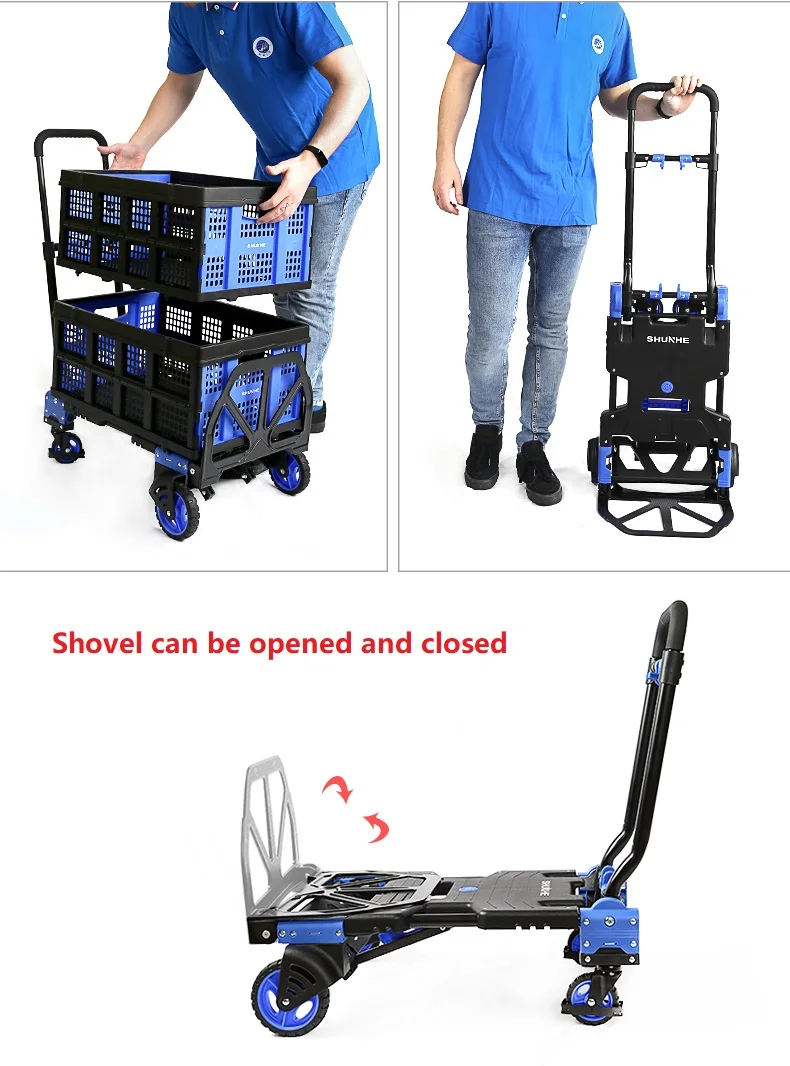 Hand Carts & Trolleys Aluminum Hand Trolley Foldable Multifunctional ...