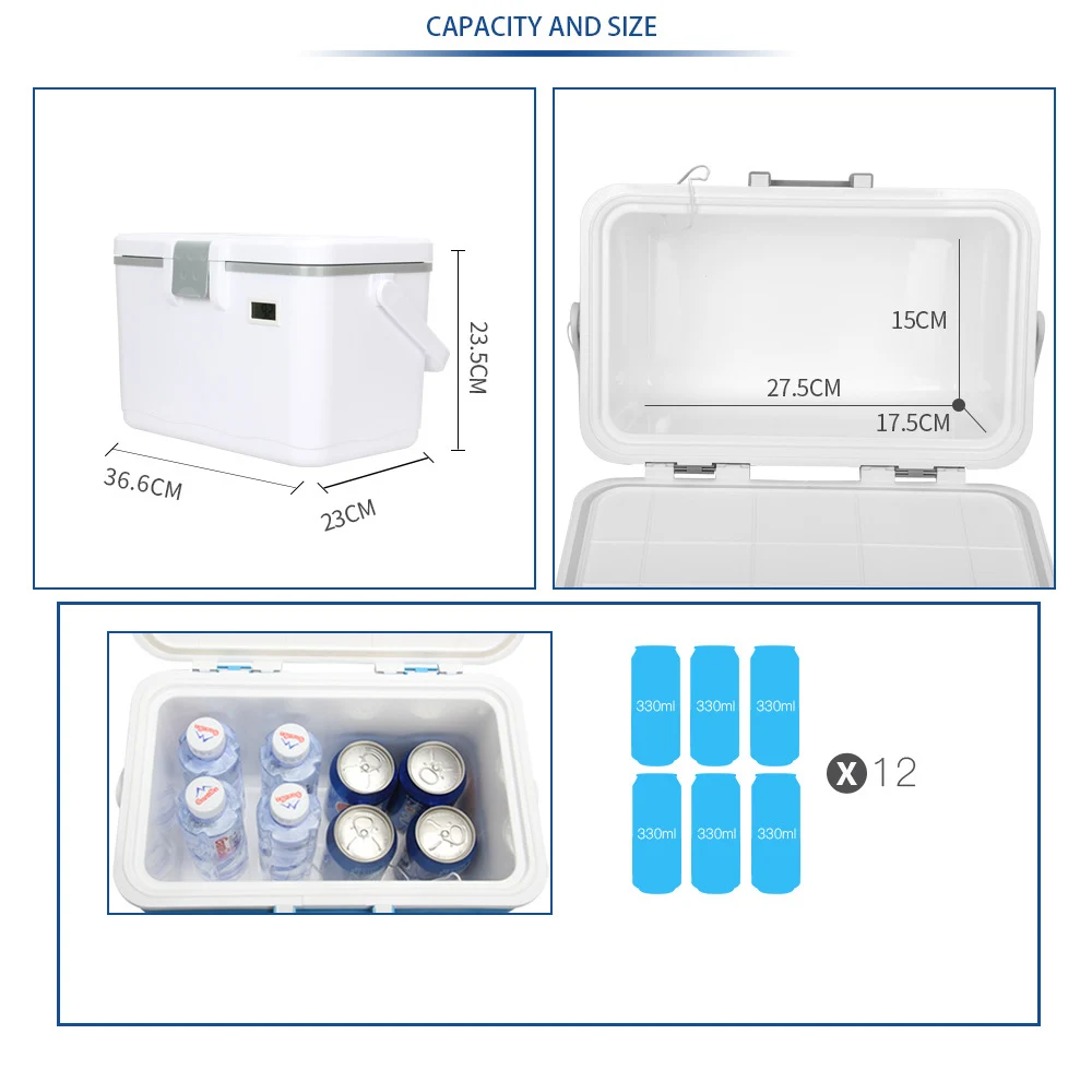Plastic Portable Medical Ice Cold Vaccine Blood Cooler Box Outdoor ...