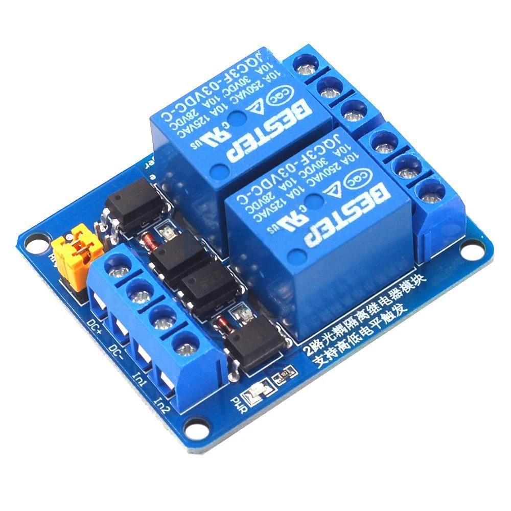 3.3V 5V 12V 24V 2 Channel Relay Module High and Low Level Trigger Dual ...