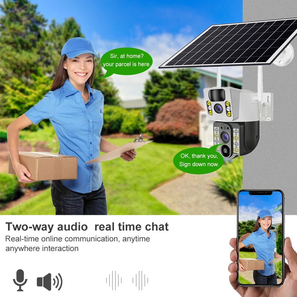 Verto V380 Dual Lens 6MP Solar Battery Powered Camera - Waterproof WiFi ...