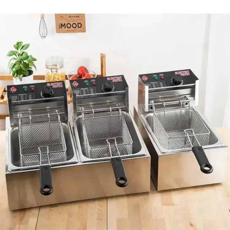 Frying Electric Snack Machine Double Cylinder Fryer Chicken Chips Deep ...