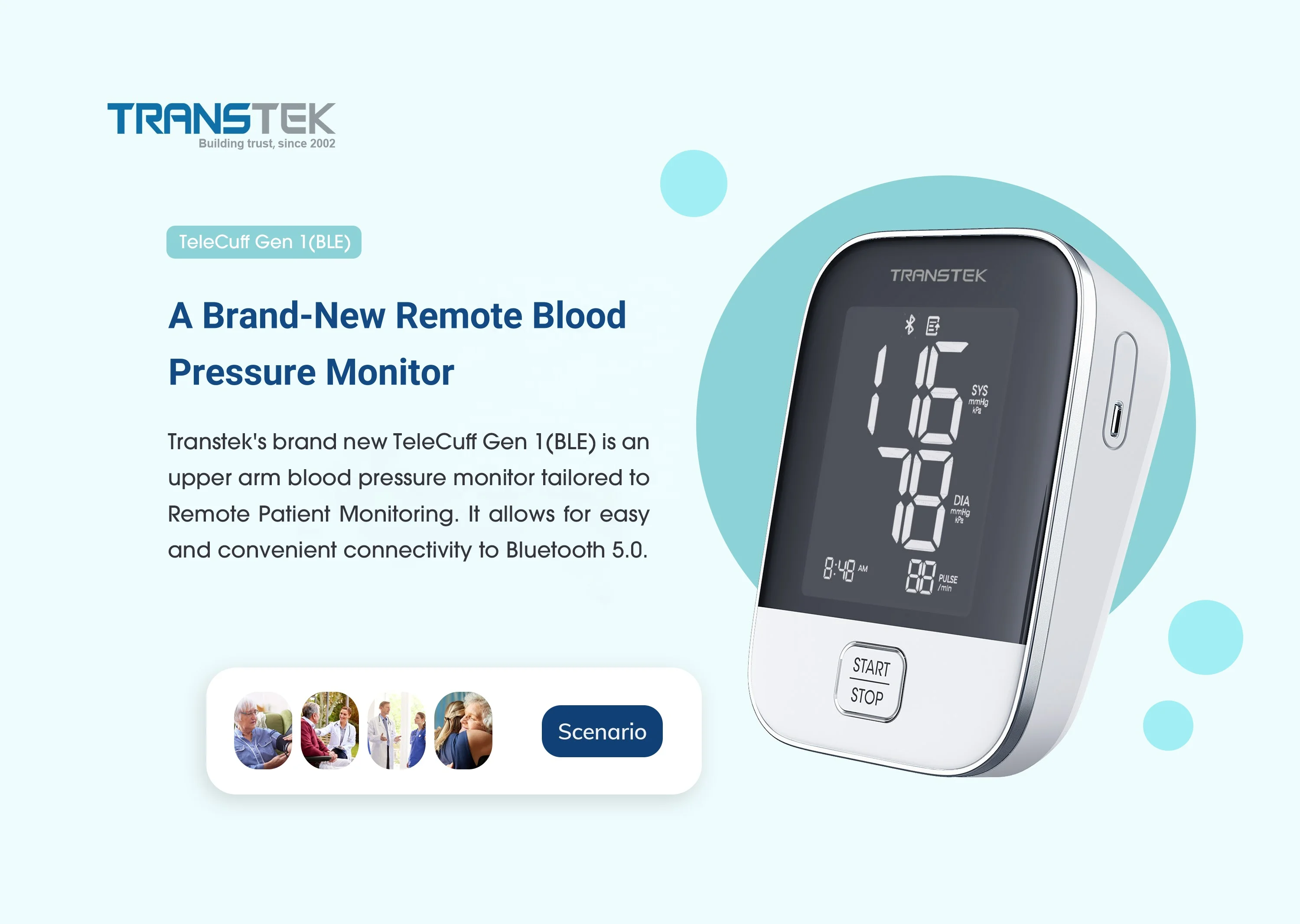 Transtek Remote Monitoring Devices Upper Arm Blood Pressure Monitor ...